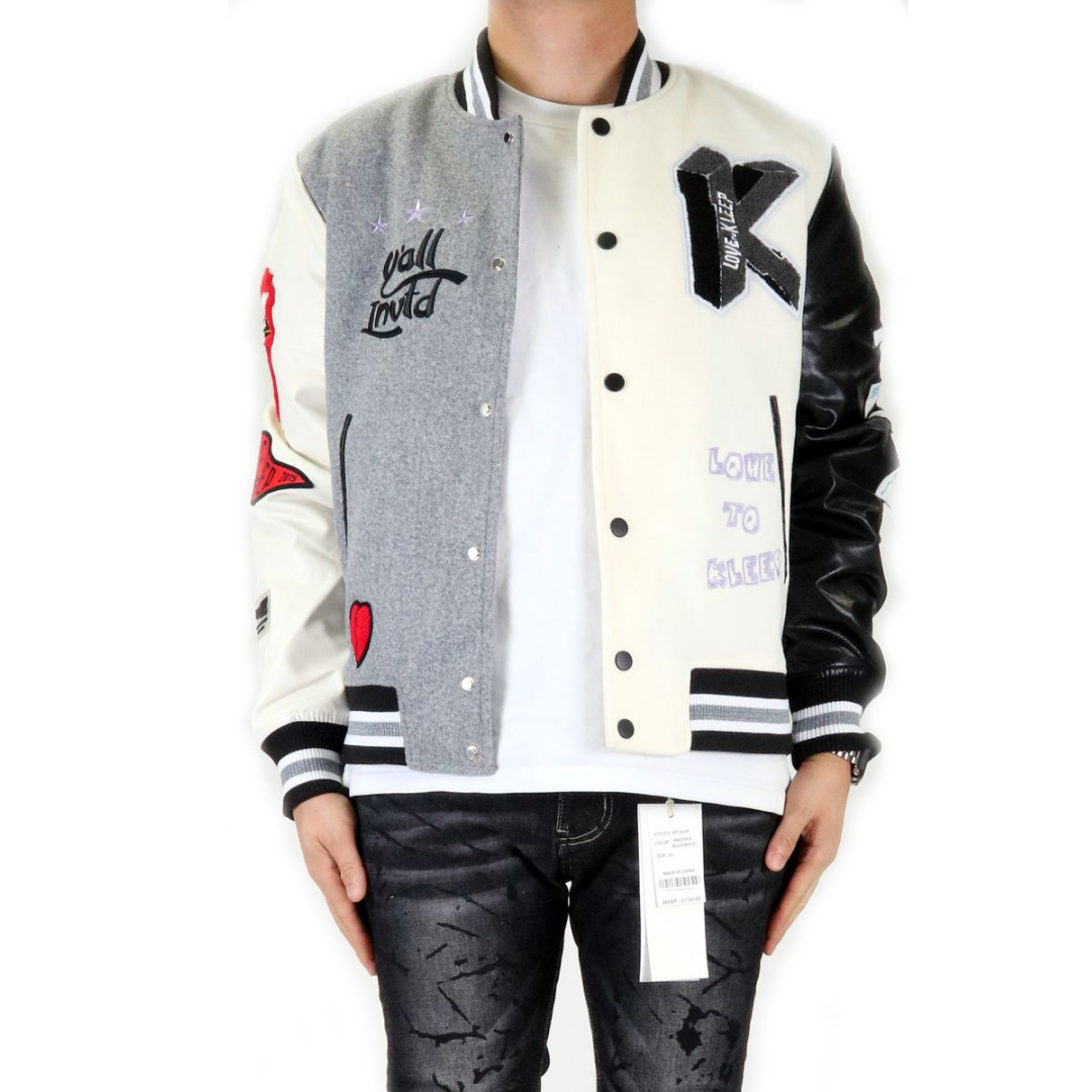 Capella Varsity Jacket - Padded Melton & Leather Sleeves | Vibex